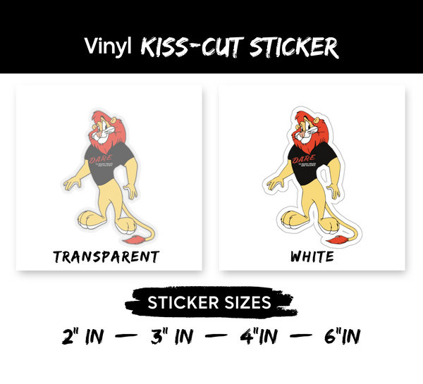 Daren the Lion DARE Program Mascot Kiss-Cut Sticker – Dryp Factory
